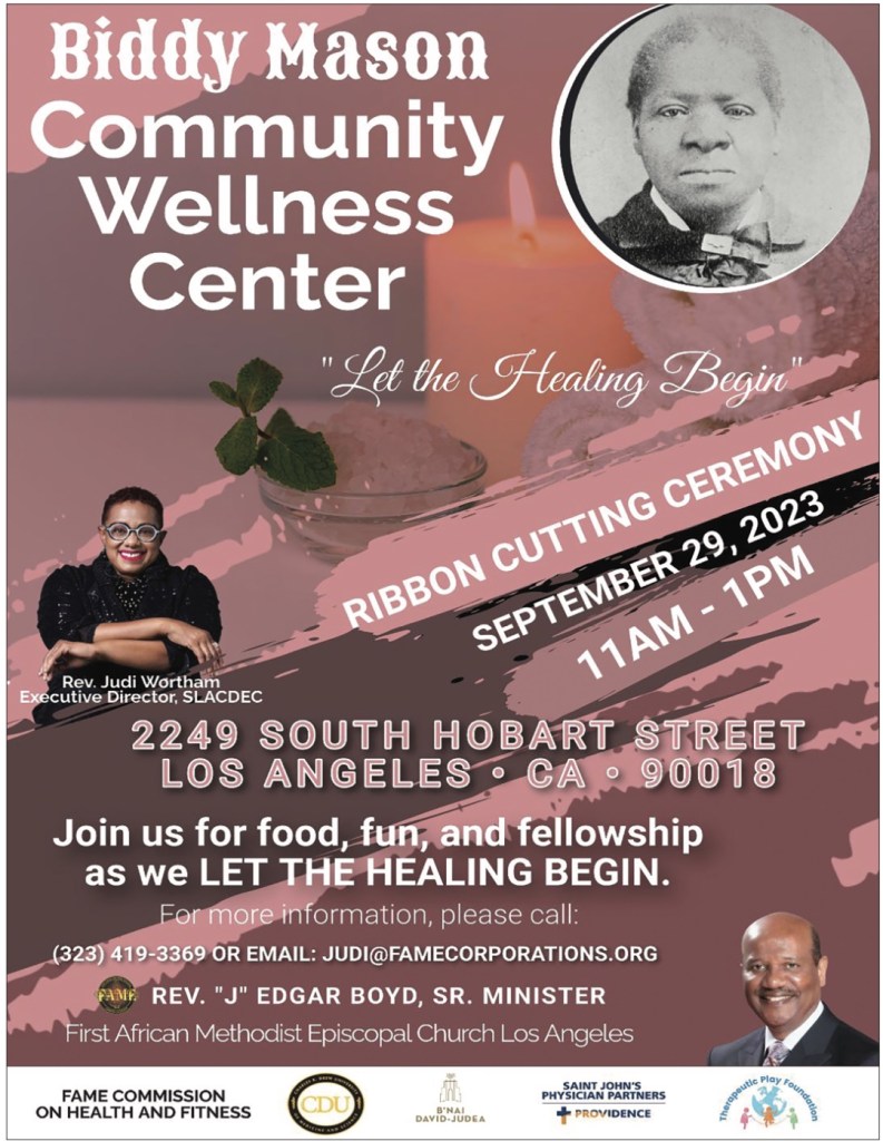 First AME’s Biddy Mason Community Wellness Center to Offer Health Care ...